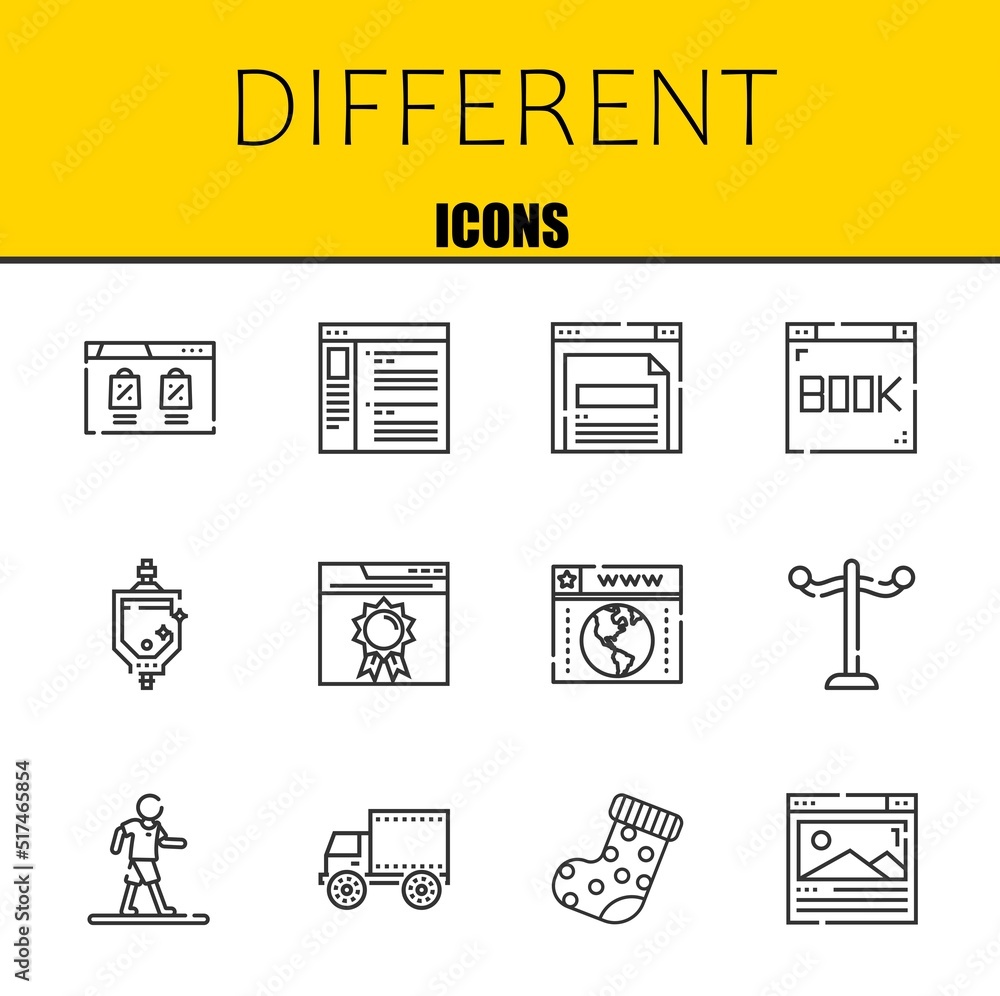 different vector line icons set. browser, browser and browser Icons ...