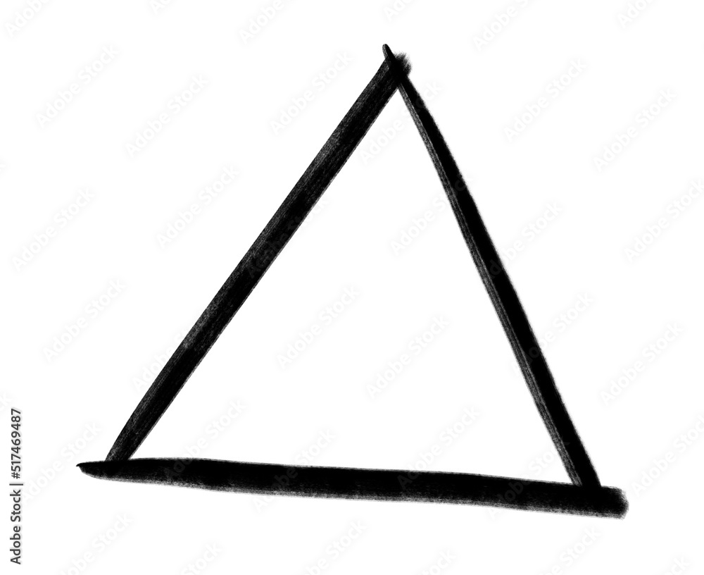 black ink line triangle doodle freehand sketch drawing shape form ...