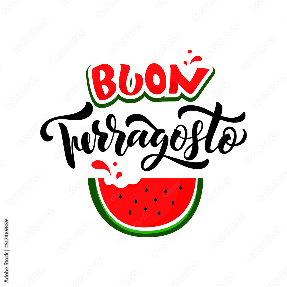 Buon Ferragosto (Happy Ferragosto) Italian summer festival. Vector ...