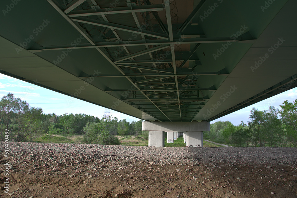 Concrete structural elements of the bridge. Steel structural elements ...