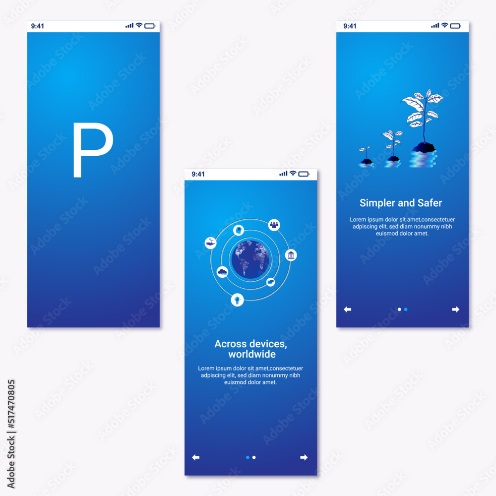 UI design of Splash Screen and Onboarding screens for bank mobile app ...