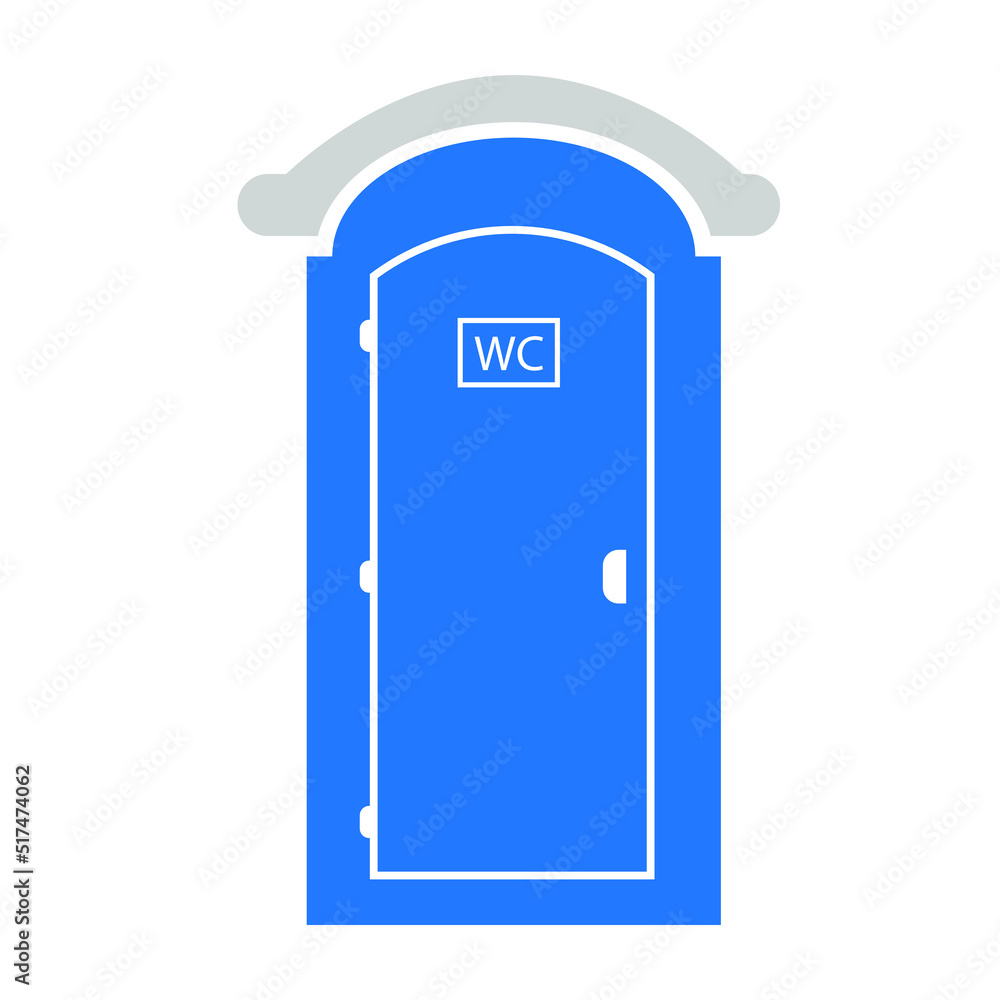 Mobile portable plastic toilet icon used in public places isolated on ...