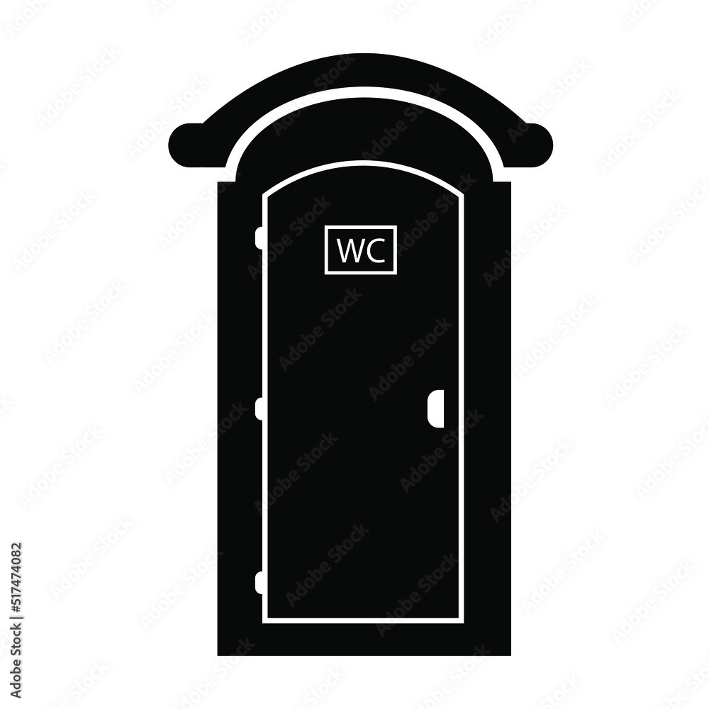 Mobile portable plastic toilet icon used in public places isolated on ...