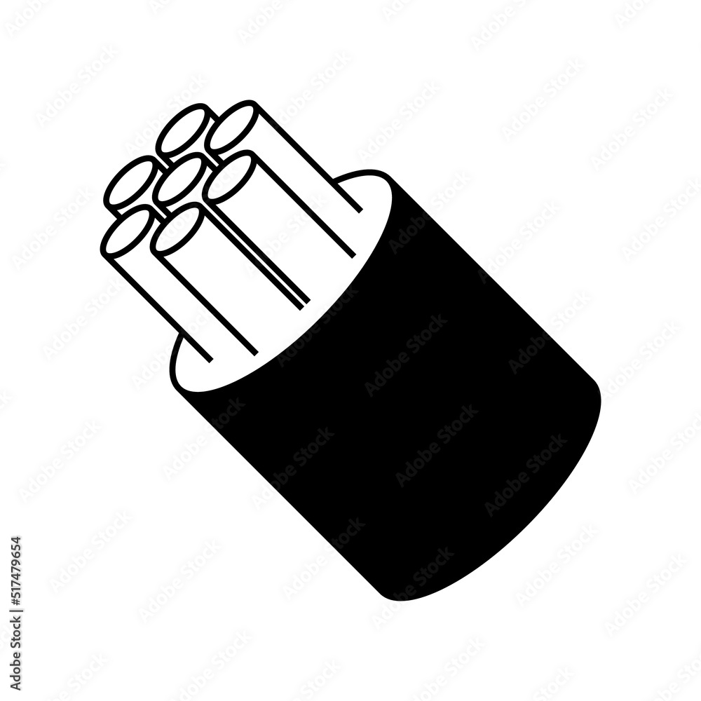 Optical Fiber cable icon for communication technology and connecting ...