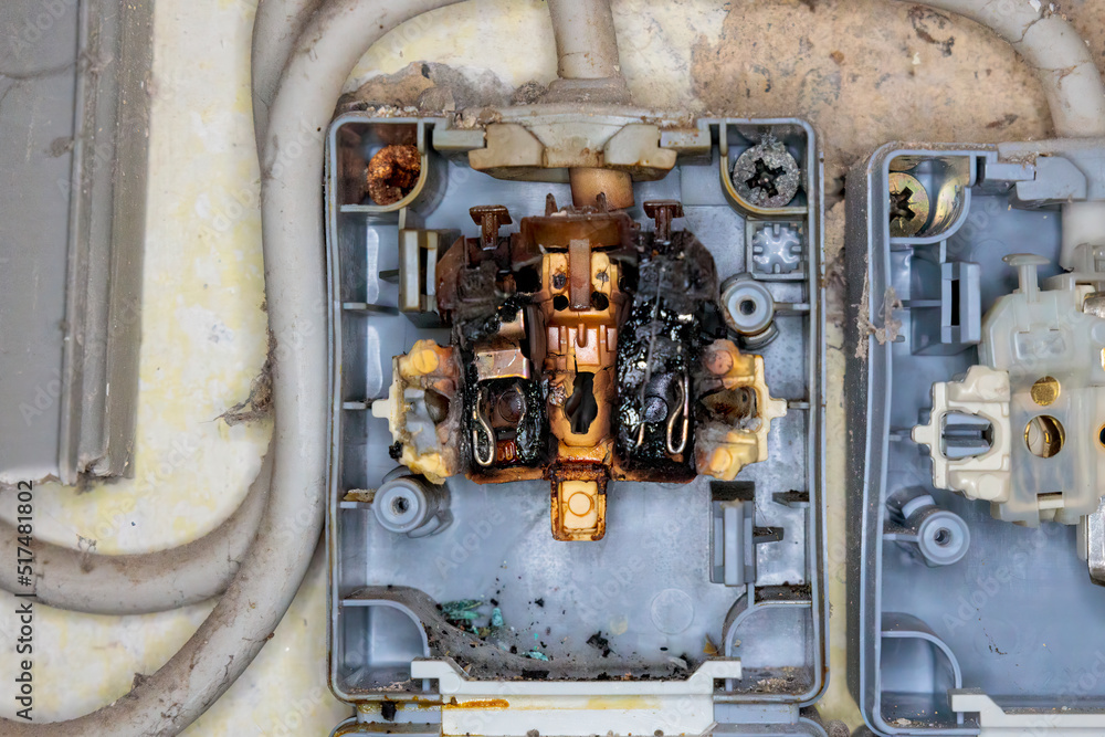 Damp-proof socket in your 240V house installation, scorched due to ...