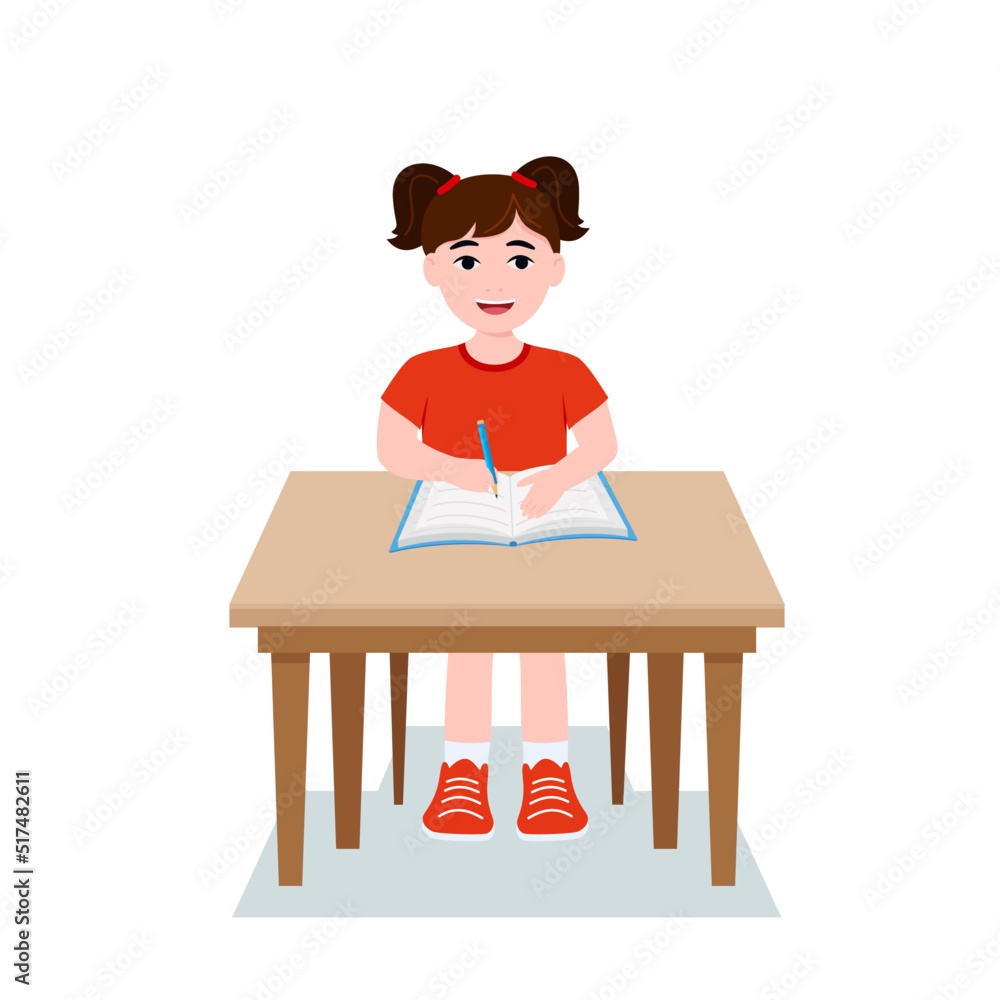 Kids Doing Homework Cartoon