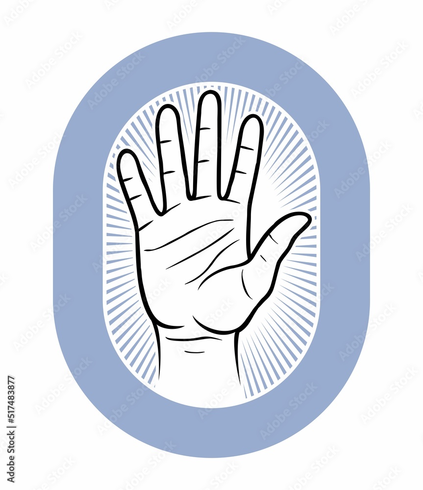 Human hand vector image. Human palm logo design concept. Isolated on ...