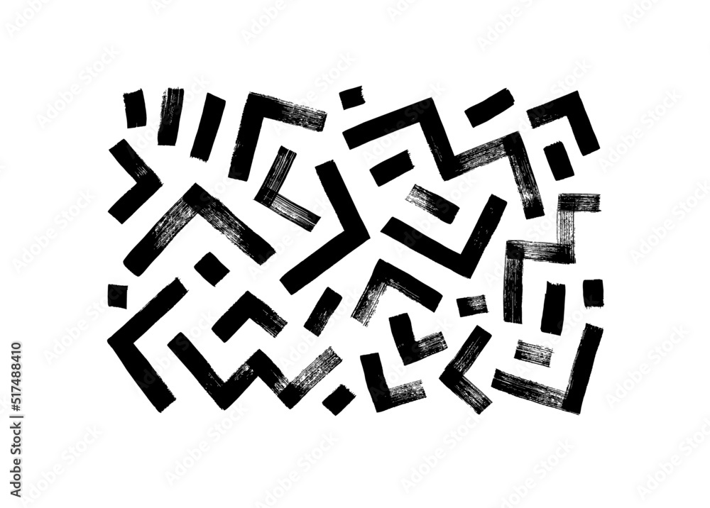 Zig zag lines and triangles vector collection. Simple geometrical ...