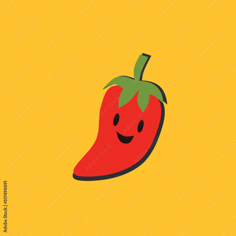 Vector illustration of chili pepper emoticon sticker Stock Vector ...