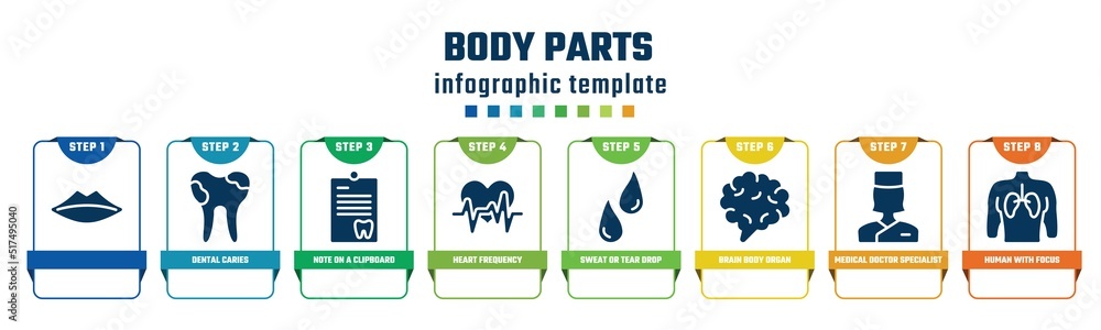 body parts concept infographic design template. included , dental ...