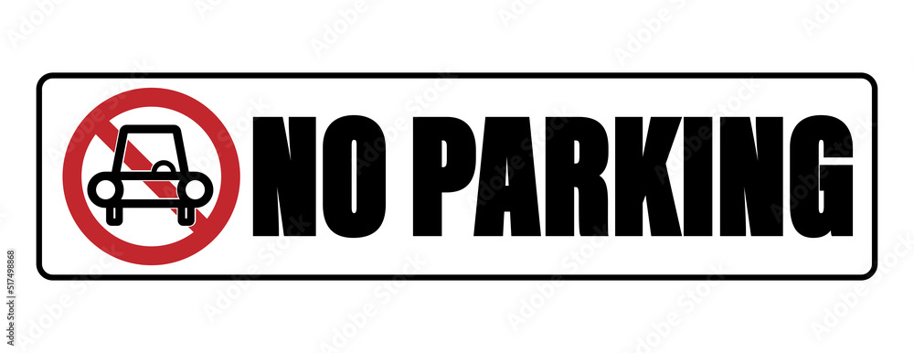 No Parking template design with car letter crossed out and no car ...
