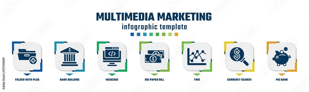 Stockvector multimedia marketing concept infographic design template ...