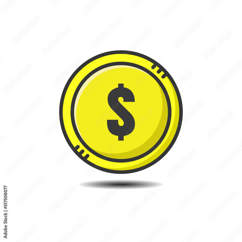 Coin Icon. Coin, Penny Logo. Vector Illustration. Isolated on White ...