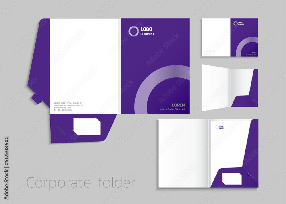 A4 size single pocket reinforced folder mock-up isolated. 3D ...