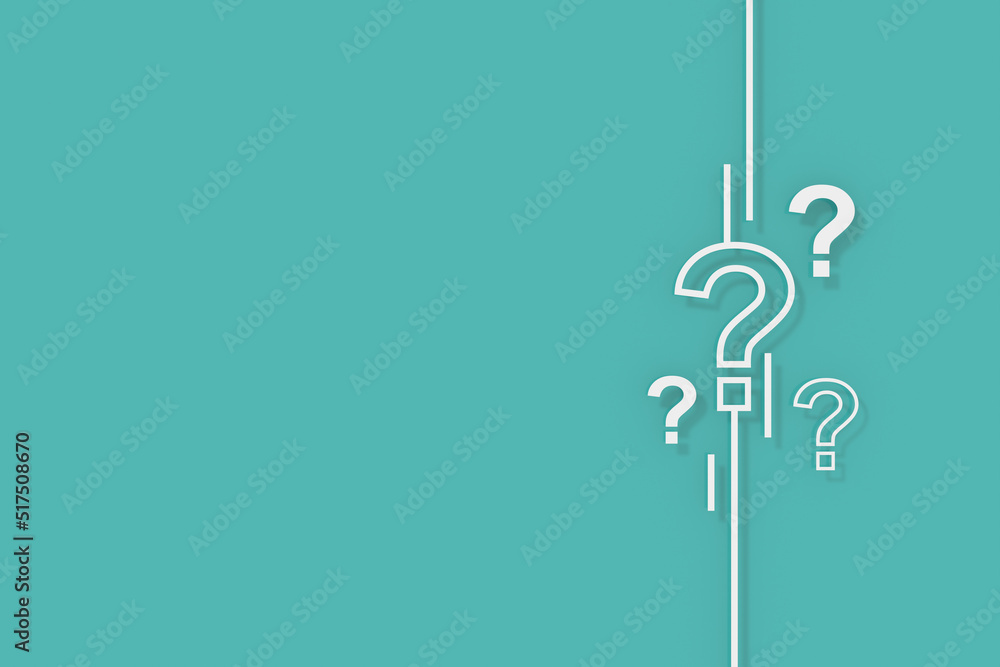 FAQ banner design. Question mark sign banner. 3D rendering. Stock ...