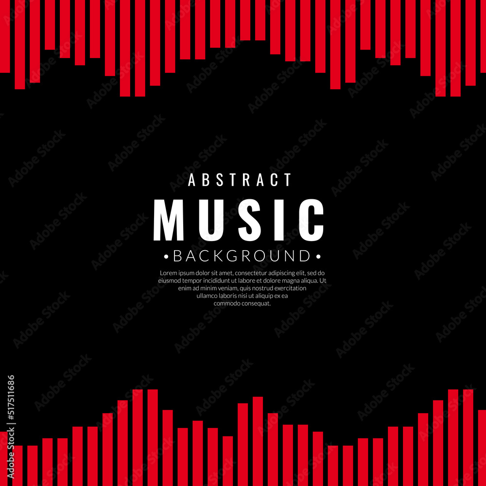 Red sound wave frame. Square equalizer frame with line patterns ...