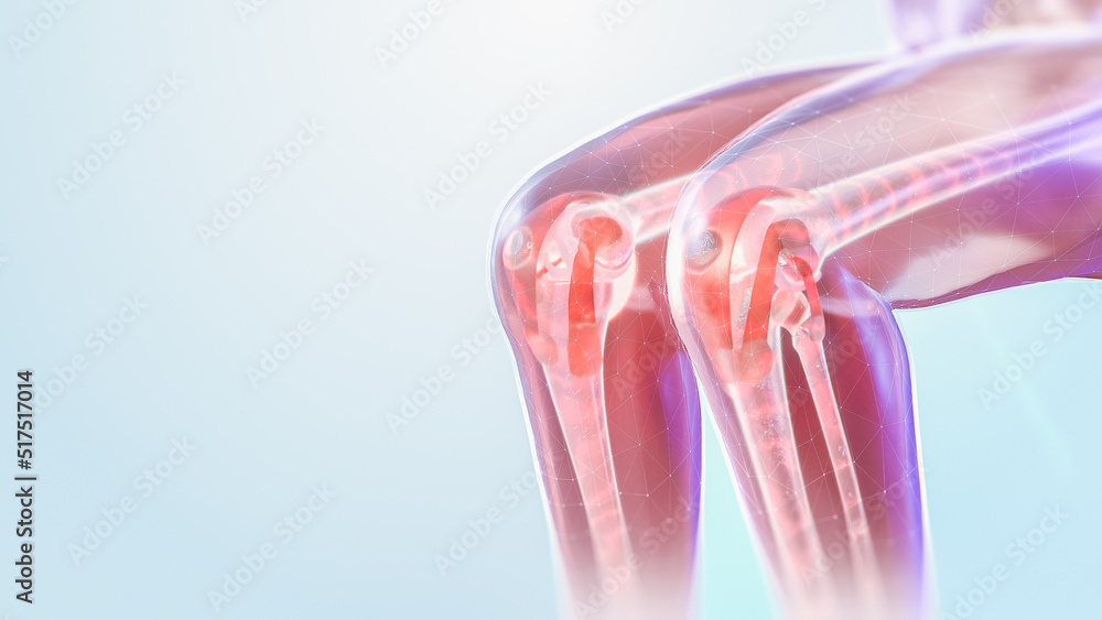 VFX Joint and Knee Pain Virtual Reality Presentation Render. Digitally ...