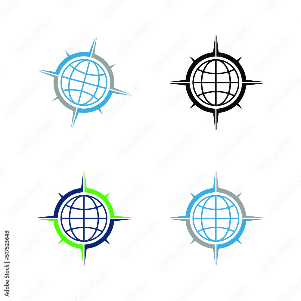 compass globe logo vector Stock Vector | Adobe Stock
