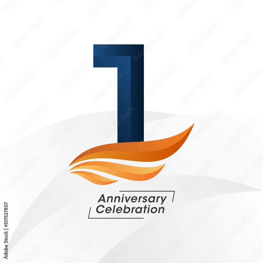 1 year anniversary design template. vector templates Stock Vector ...