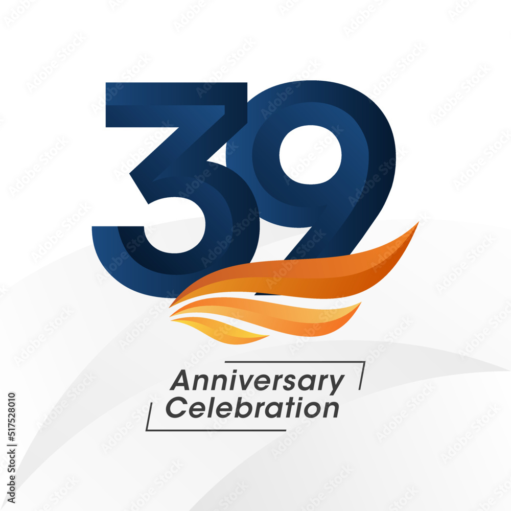 39 years anniversary design template. vector templates Stock Vector ...