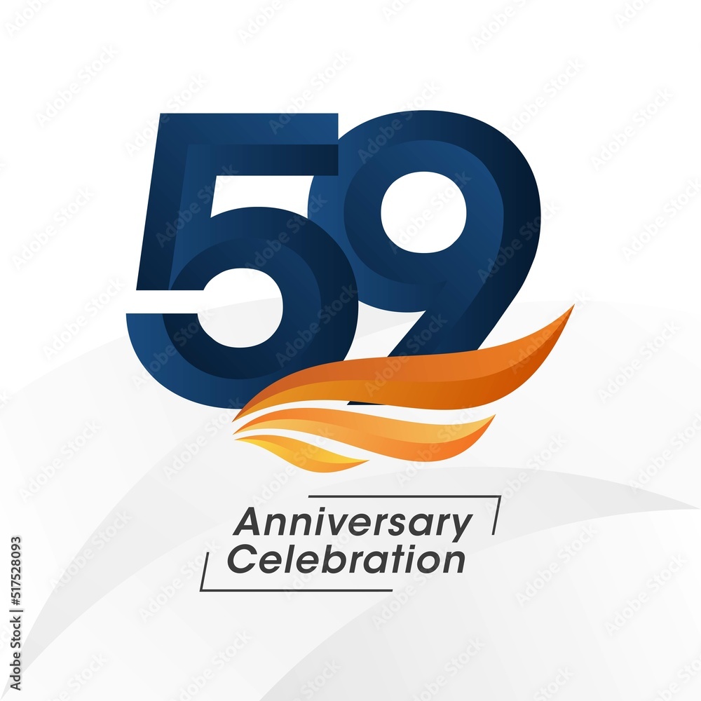 59 years anniversary design template. vector templates Stock Vector ...