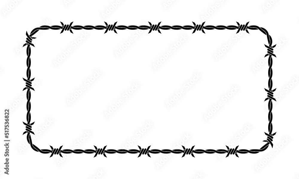 Vector illustration of barbed wire isolated on white background ...