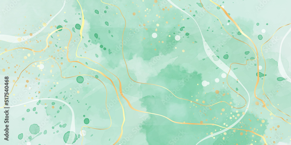 Royal cyan mint liquid marble watercolor background with white lines ...