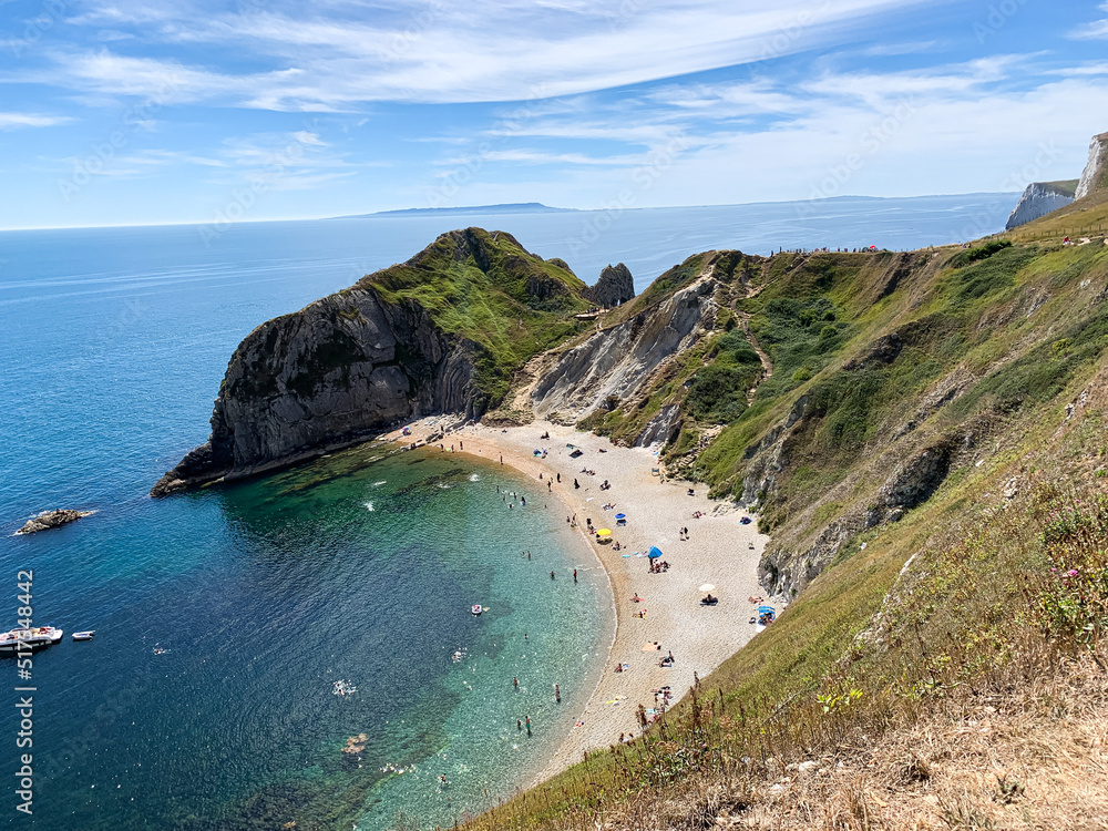 Man O'War Beach and Durdle Door on Jurassic Coast, Dorset, England ...