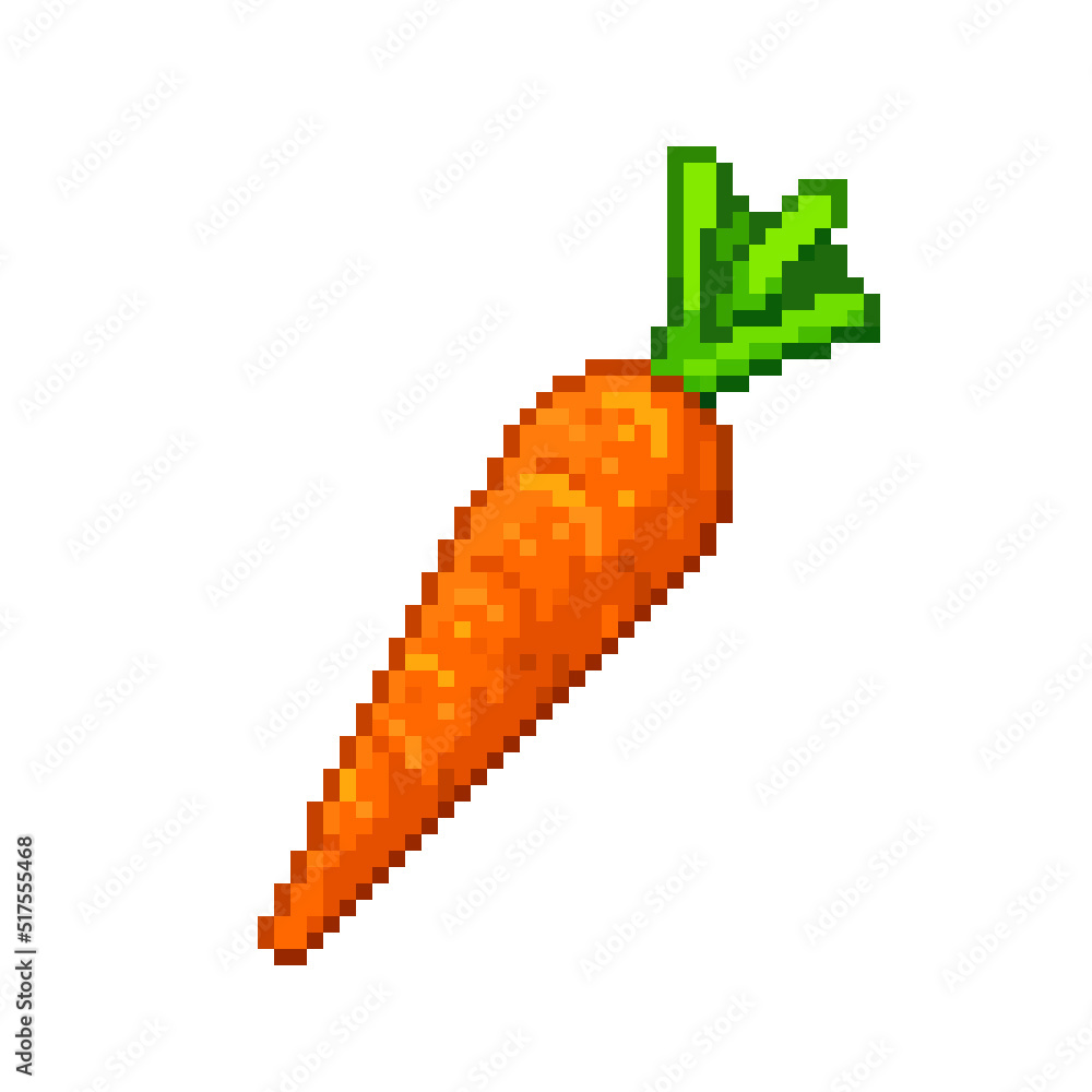 An 8-bit retro-styled pixel-art cartoon illustration of an orange ...