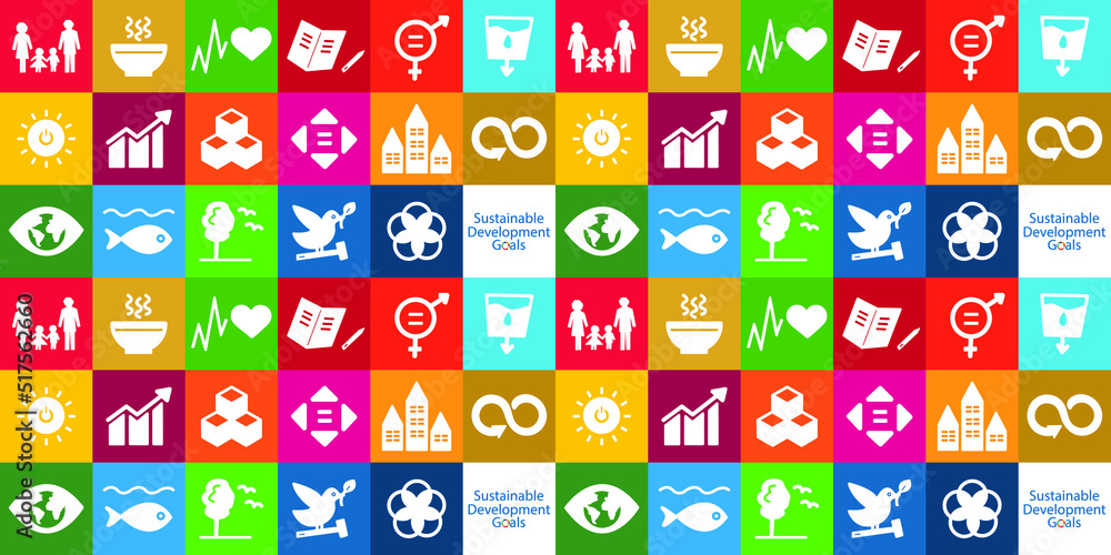 Vetor de Sustainable Development Goals set by the United Nations ...