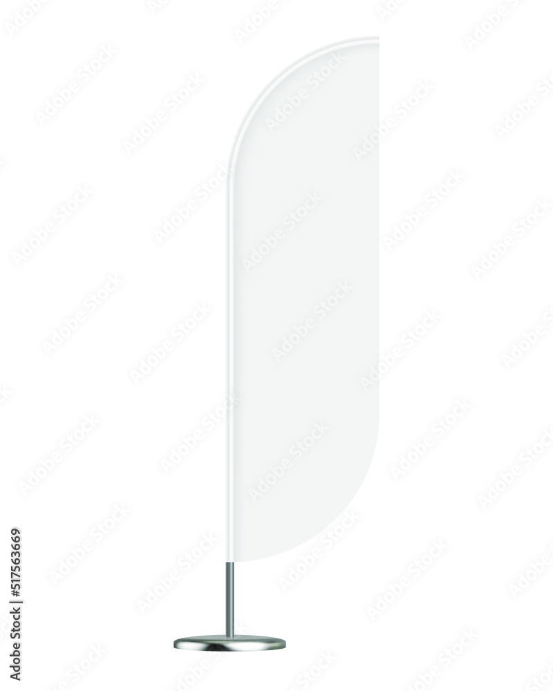 vector beach flag isolated on white background. blank event flag. white ...