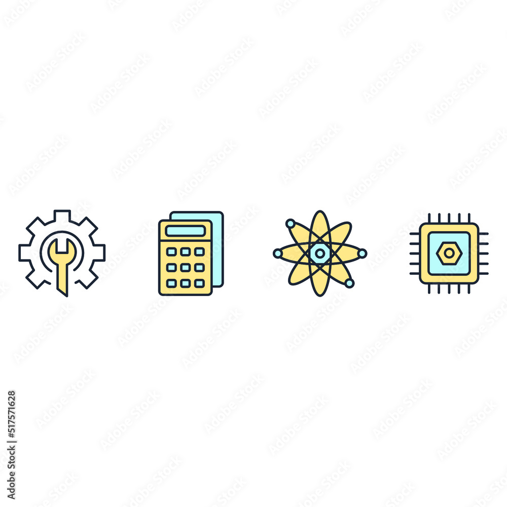 STEM icons set . STEM pack symbol vector elements for infographic web ...