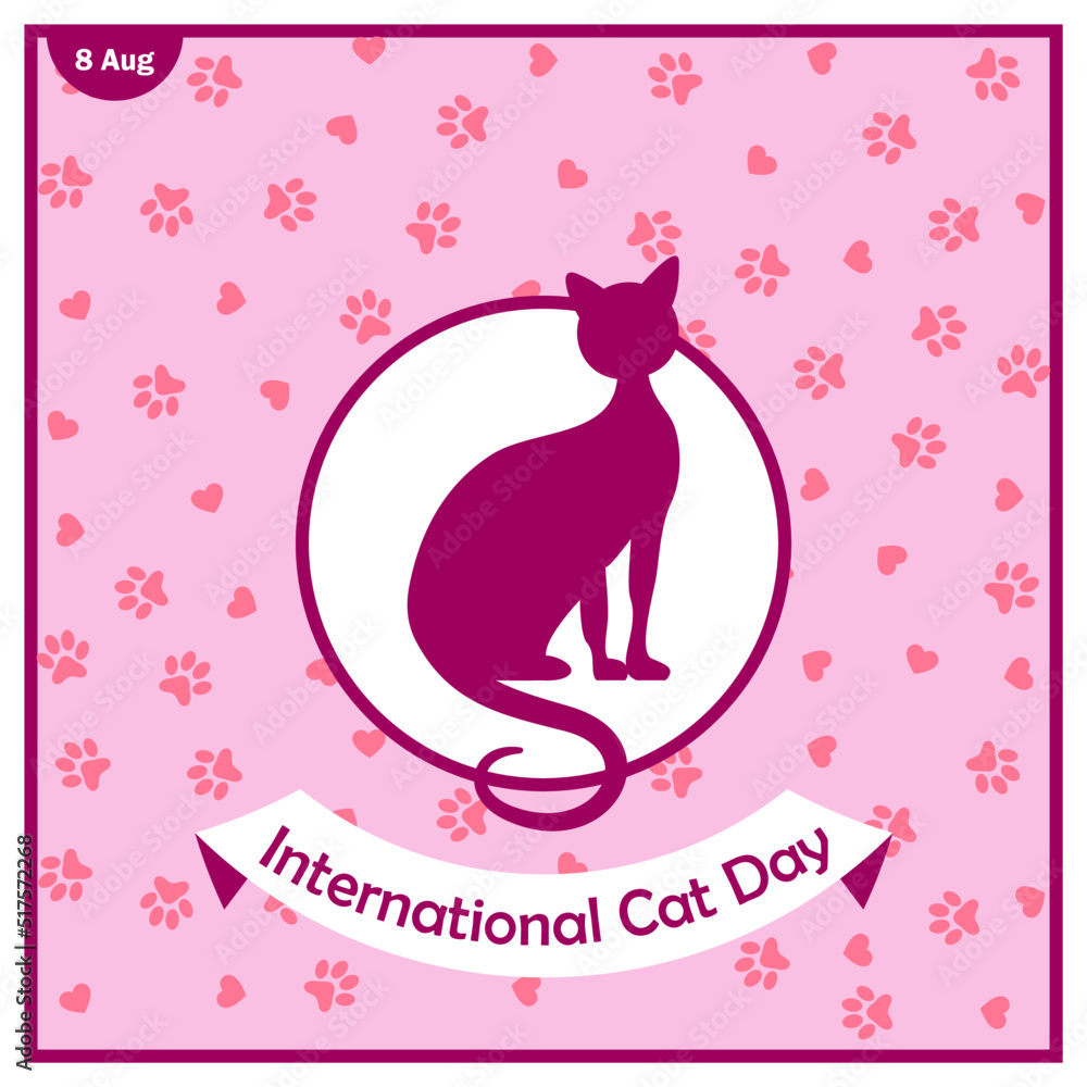 International Cat Day 8 Aug 2022 Stock Vector | Adobe Stock