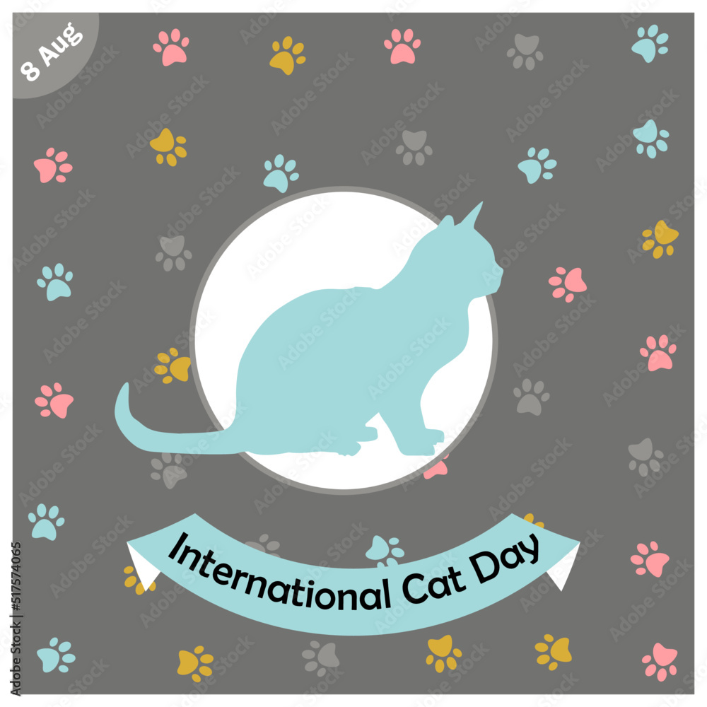 International Cat Day 8 Aug 2022 Stock Vector | Adobe Stock