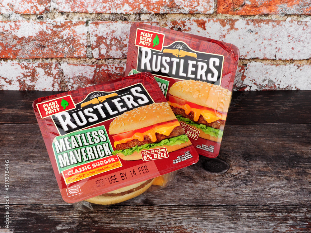 Rustlers meat free maverick burger formed from pea protein microwave ...
