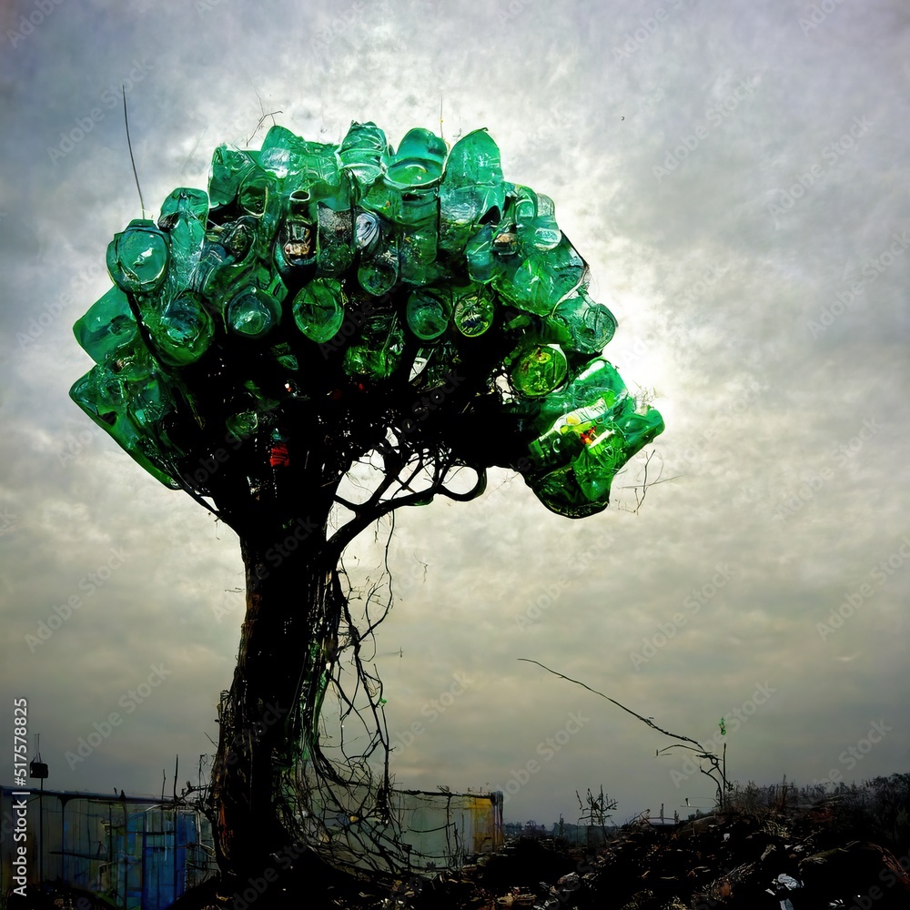 Rubbish tree microplastics effect on the environment and human impact ...