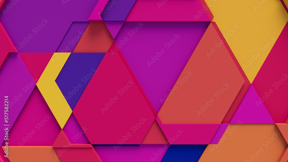 Multicolored Tech Background with a Geometric 3D Structure. Vibrant ...