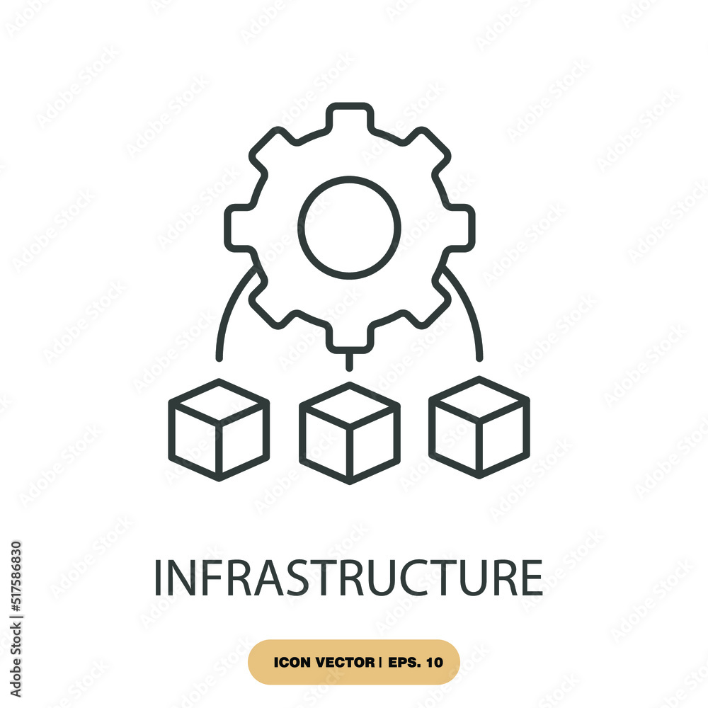 infrastructure icons symbol vector elements for infographic web Stock ...