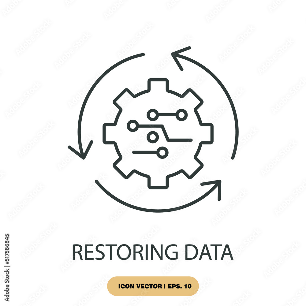 restoring data icons symbol vector elements for infographic web Stock Vector | Adobe Stock