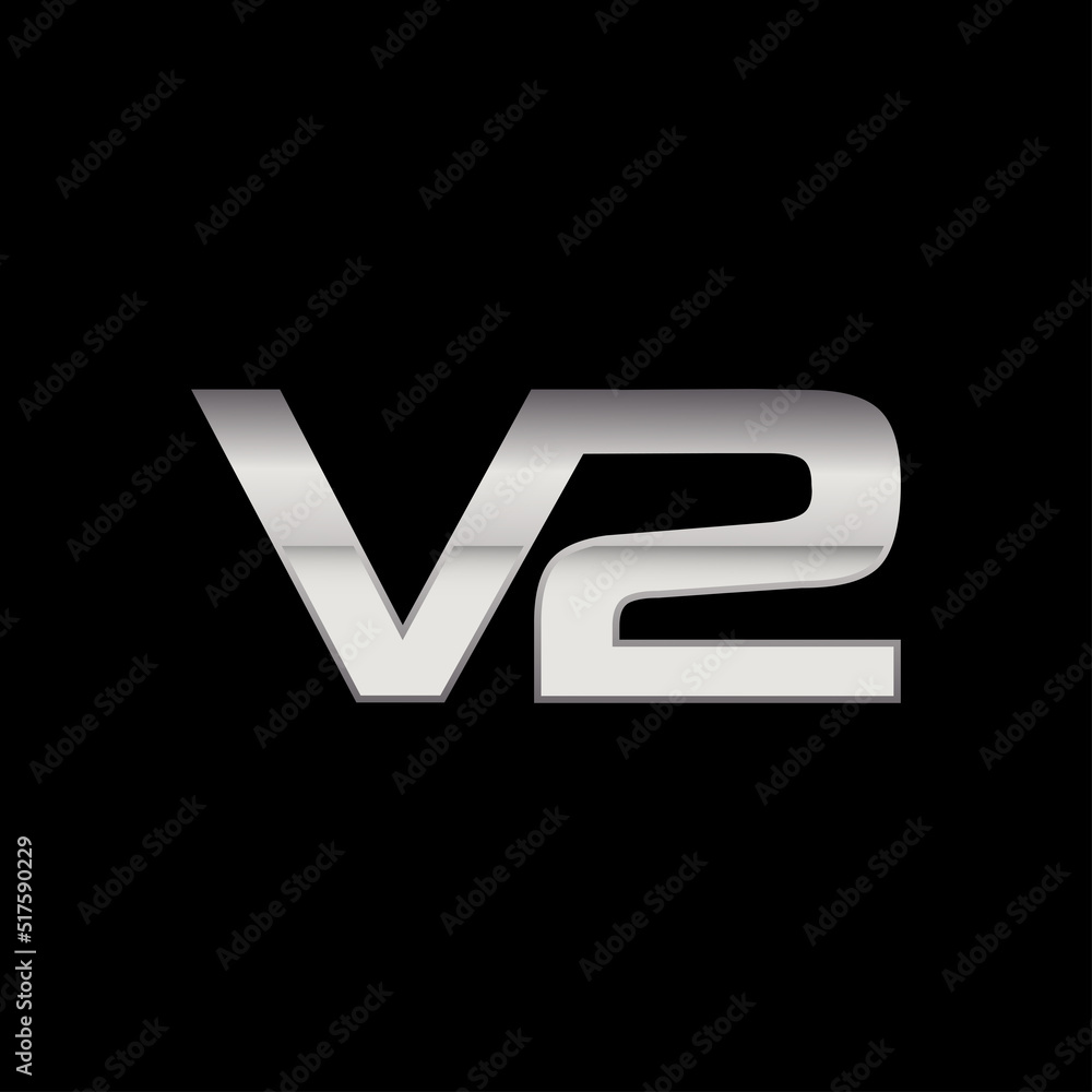 V2 monogram, logo icon vector design illustration Stock Vector | Adobe ...
