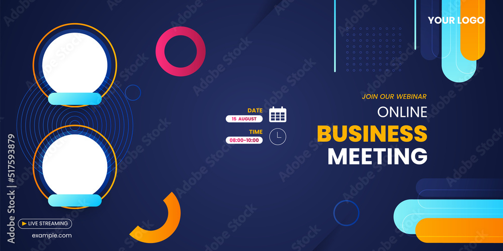 Business webinar horizontal banner design. Modern banner design with ...