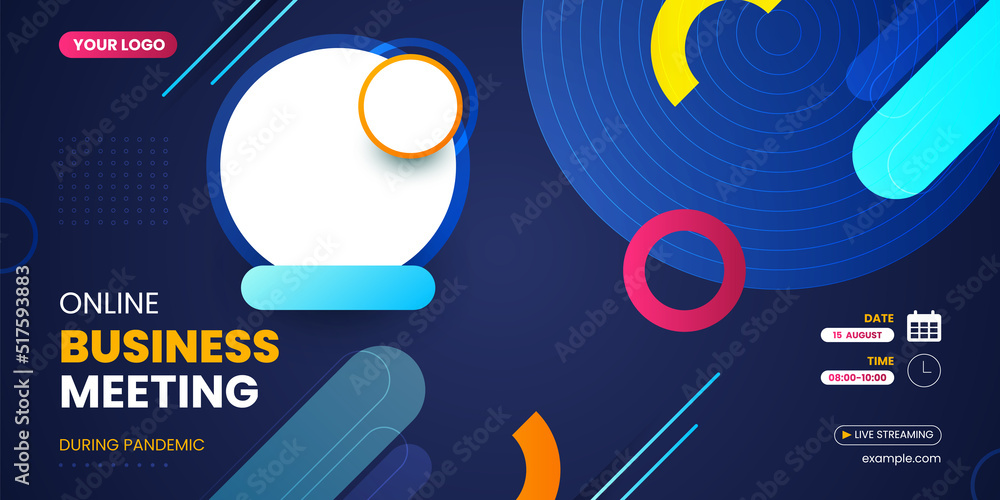 Business webinar horizontal banner design. Modern banner design with ...