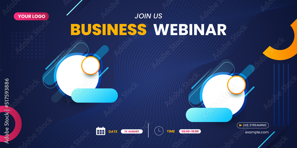 Business webinar horizontal banner design. Modern banner design with ...