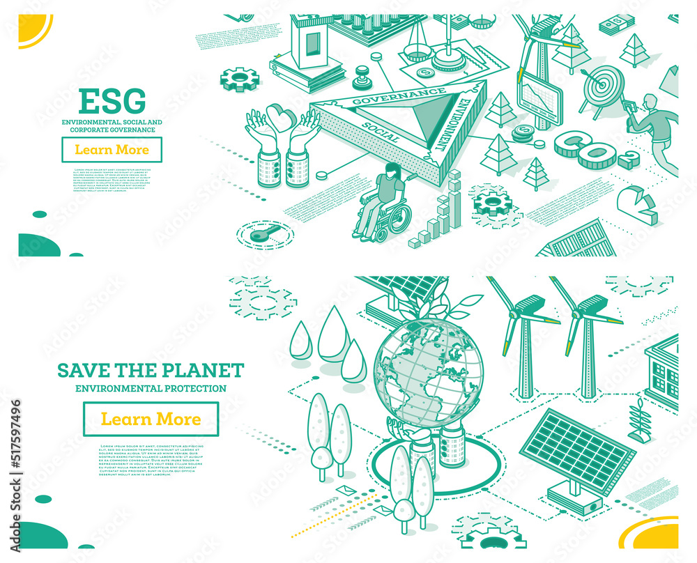 ESG Concept of Environmental, Social and Governance. CO2. Carbon ...