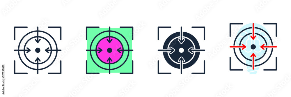 focus icon logo vector illustration. target symbol template for graphic ...