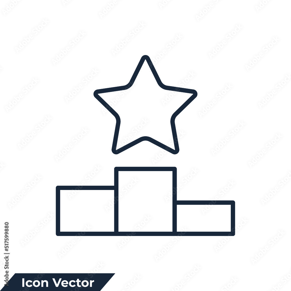 podium with star icon logo vector illustration. ranking symbol template ...