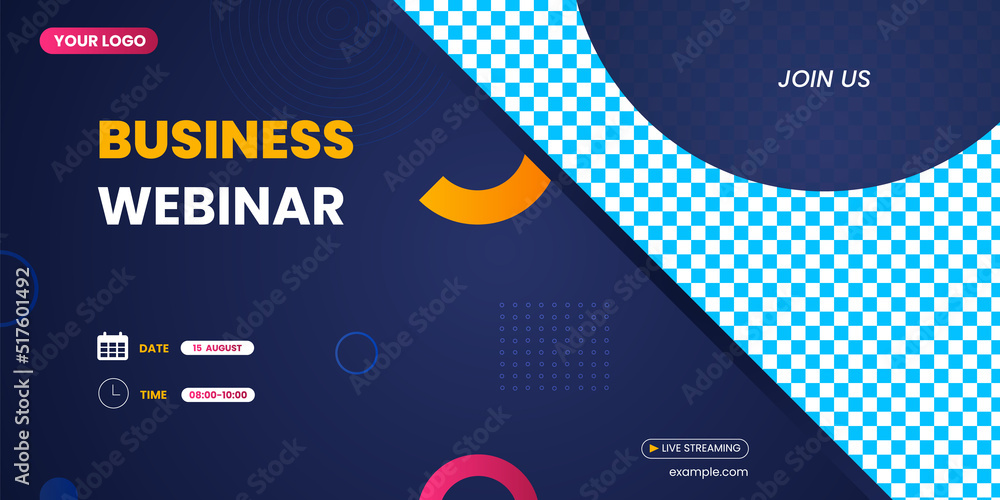 Business webinar horizontal banner design. Modern banner design with ...