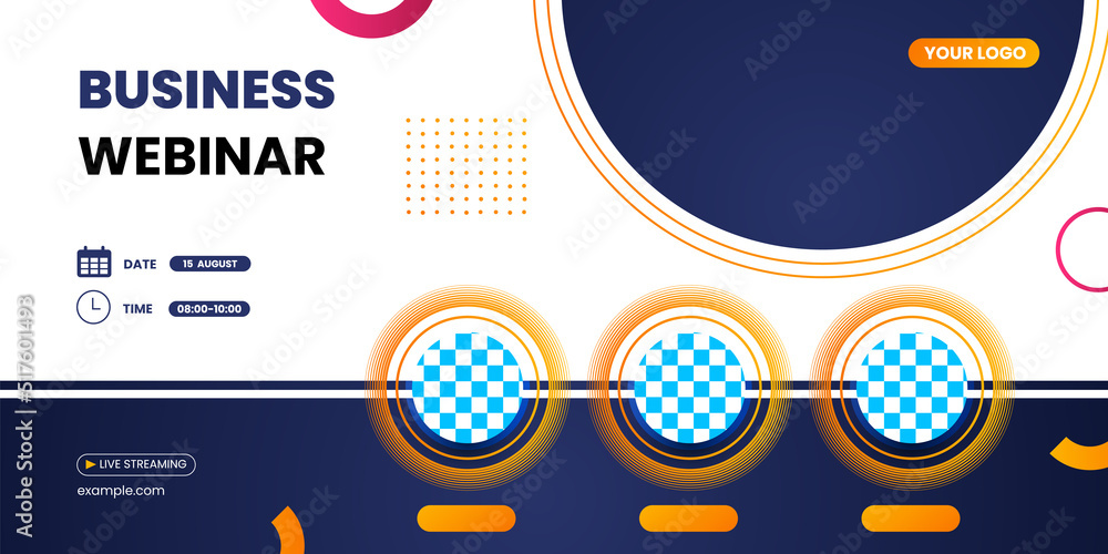 Business webinar horizontal banner design. Modern banner design with ...