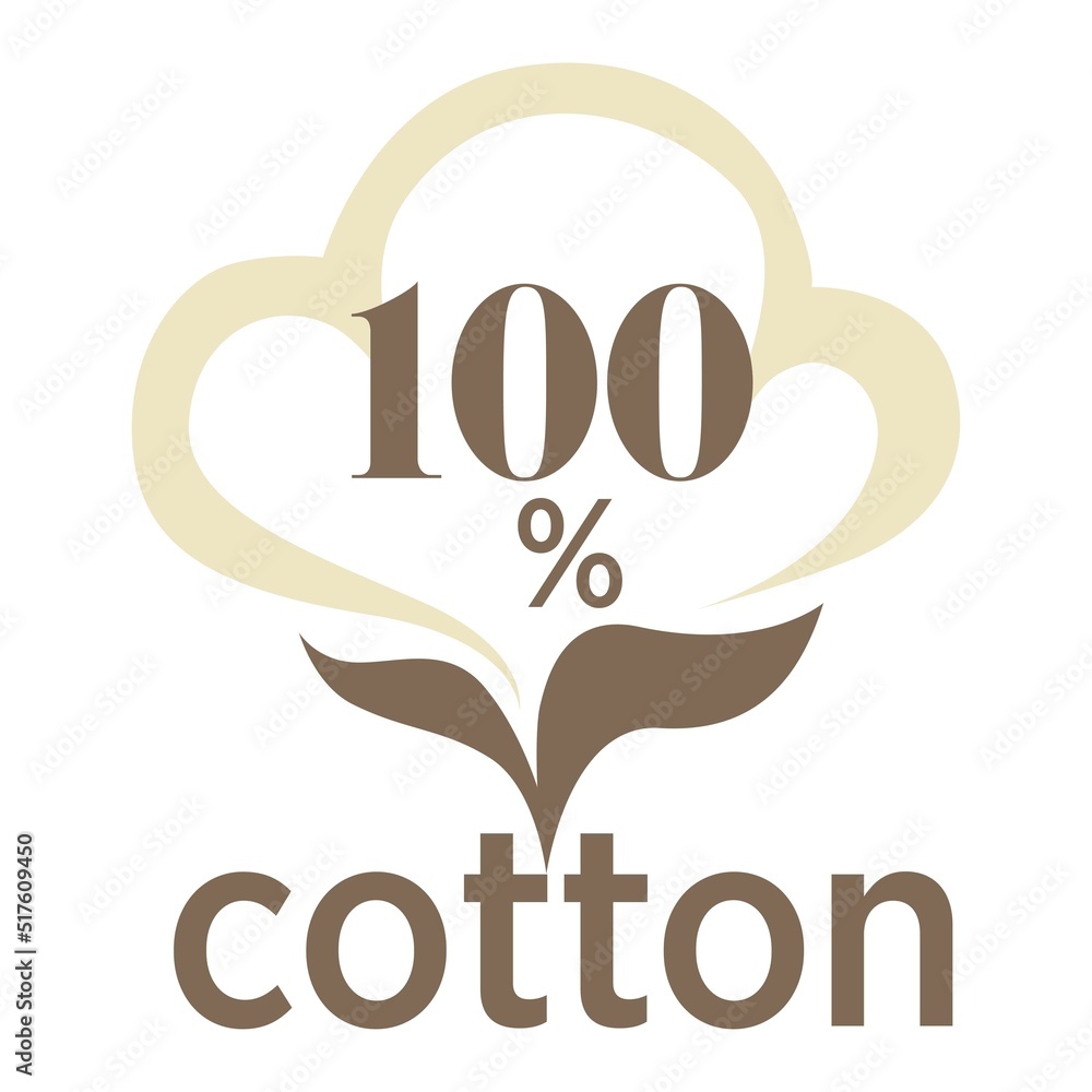 Cotton isolated icons pure and organic product vector textile industry ...
