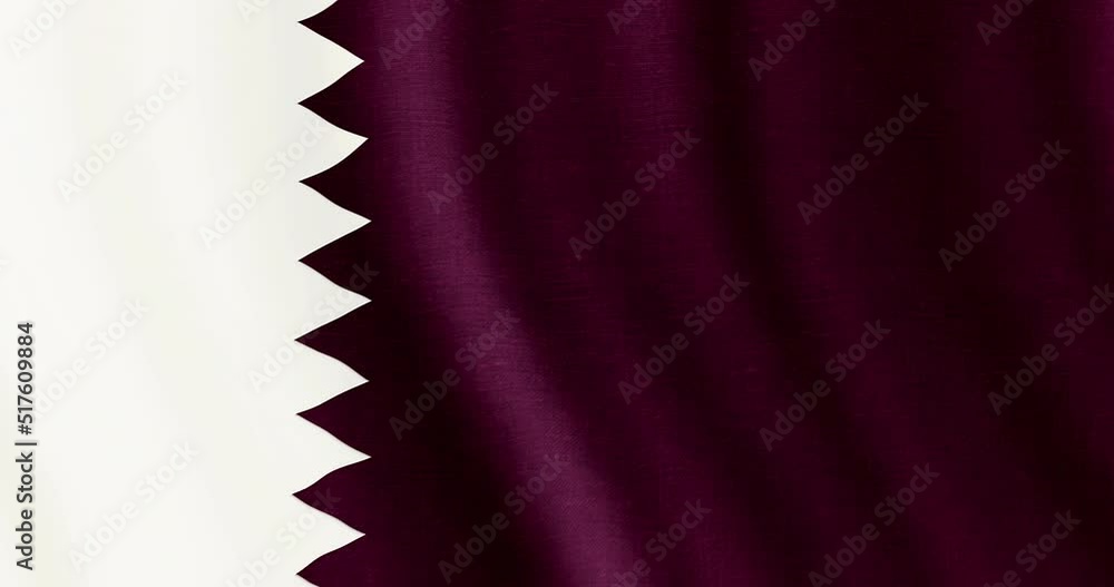 Qatari flag seamless loop animation. 4k animation background with flag ...